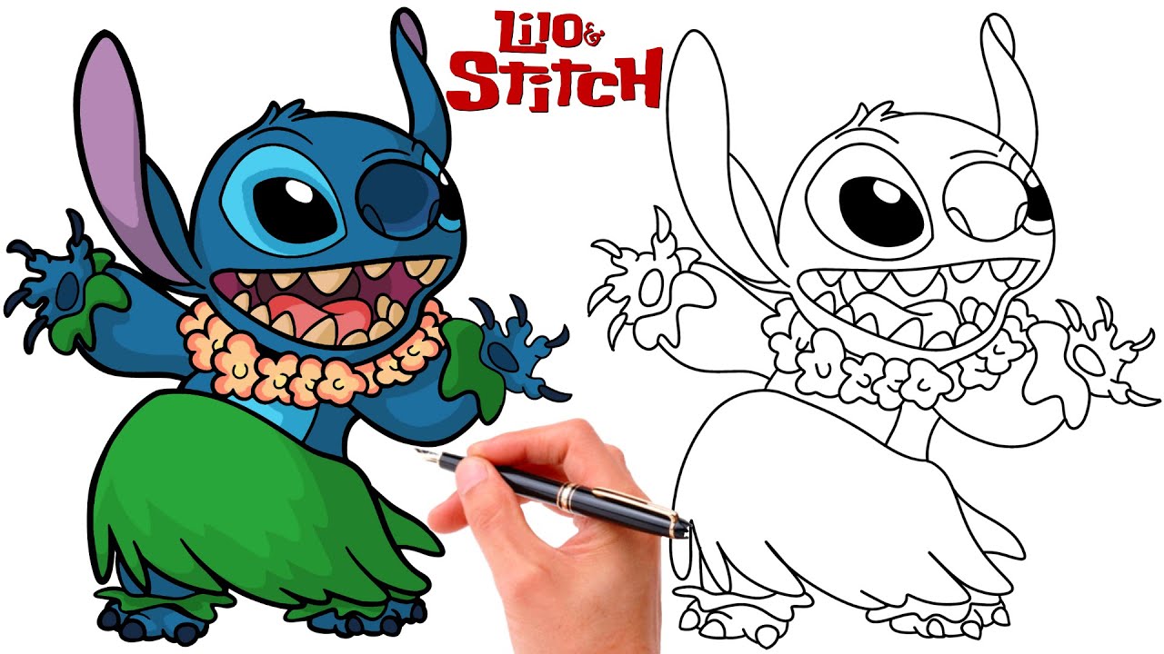 How To Draw STITCH From Lilo & Stitch | Lilo & Stitch Drawing - YouTube