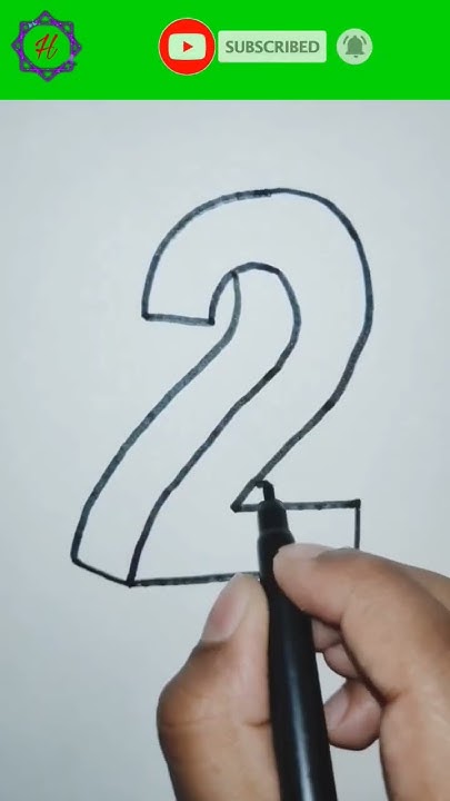 #shorts /how to draw a 3d Number -2 - YouTube