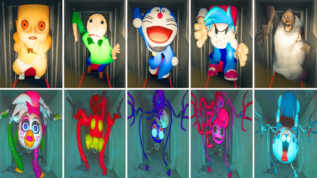 POPPY PLAYTIME MOD ALL JUMPSCARES (Mommy Long Legs,Among Us,Baldi's ...