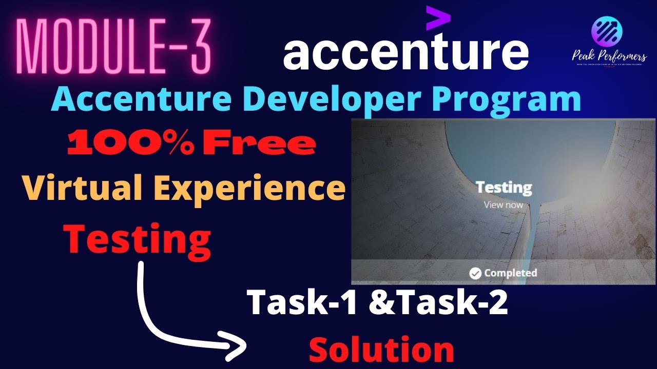 Accenture Developer Program 2022 || Virtual Experience || Testing ...