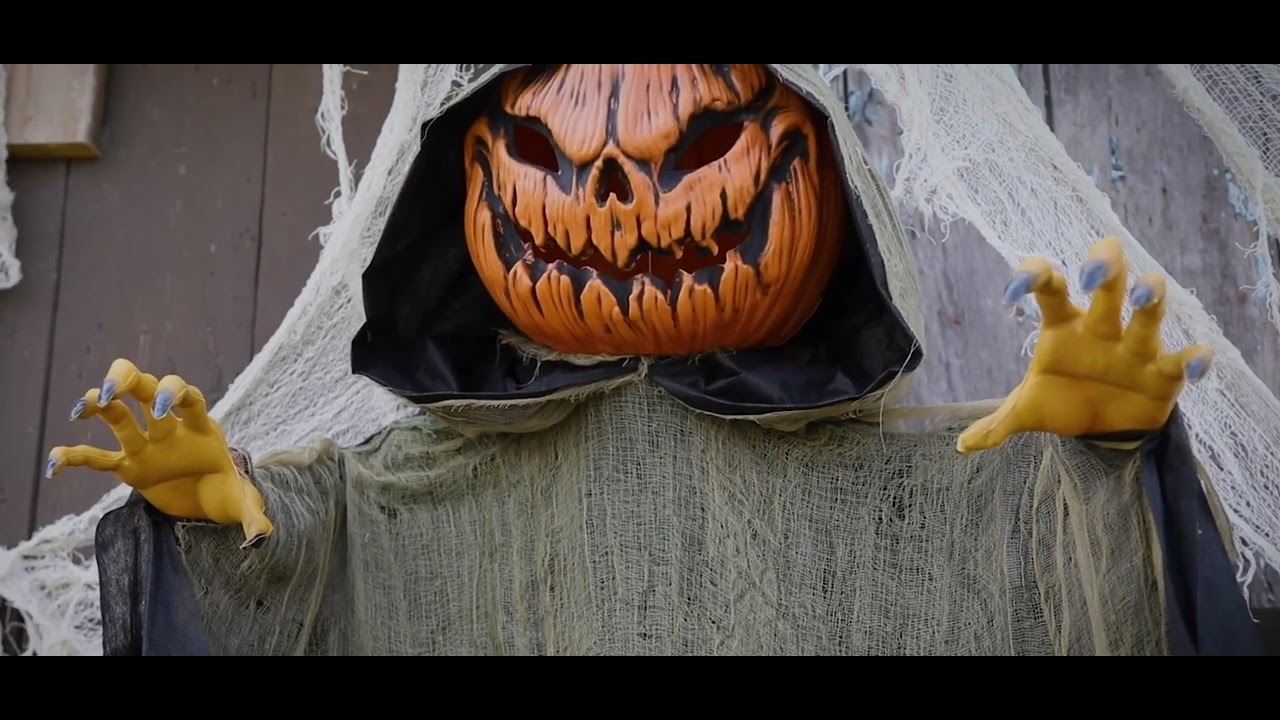 7ft Light-Up Hanging Pumpkin Head: The Ultimate Halloween Decor! - YouTube