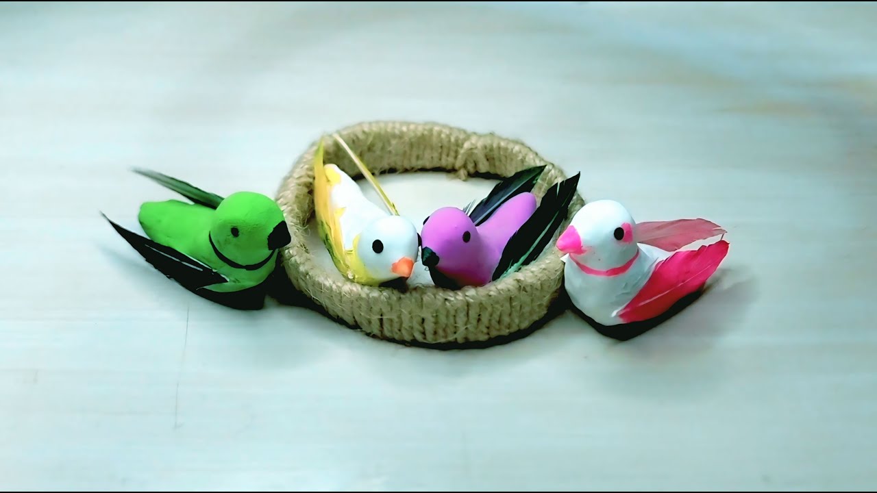 How to Make a Clay Bird Step by Step Air Dry Clay Bird Craft - YouTube