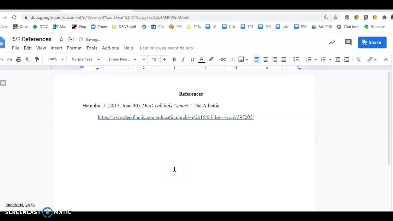 Summary Response APA References (Google & Word) - YouTube