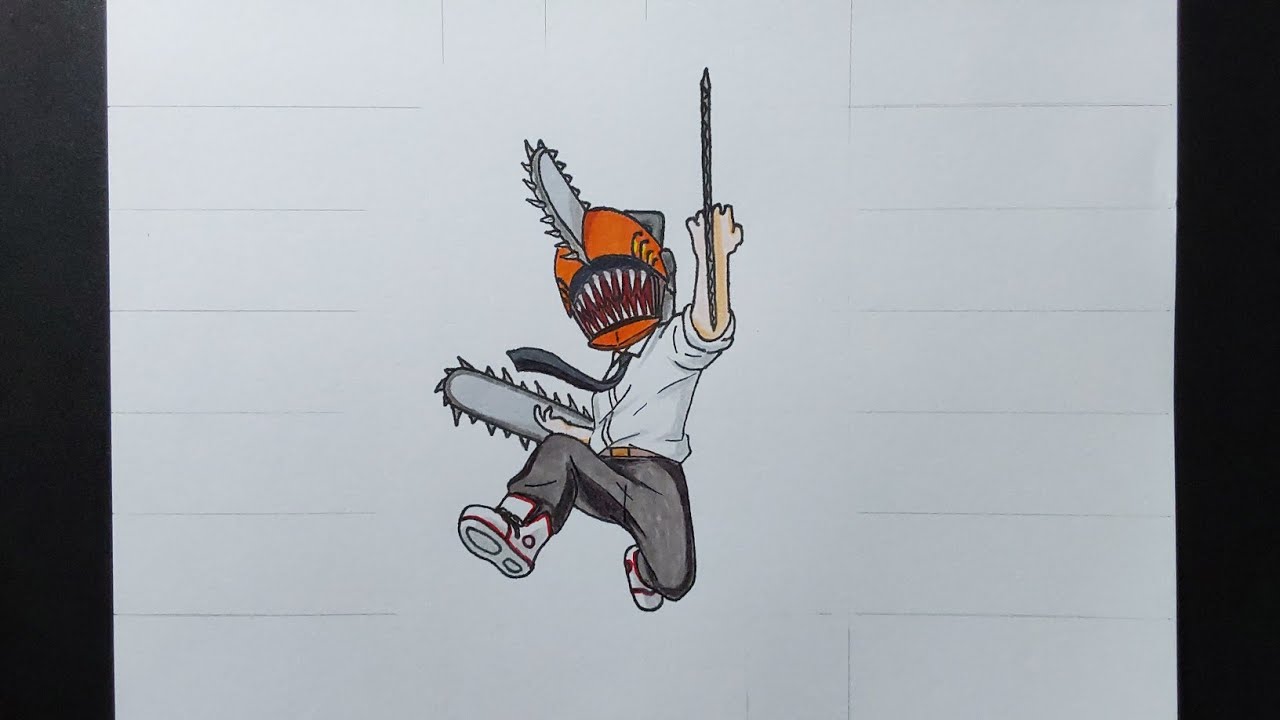 How to draw Chainsaw Man chibi - YouTube