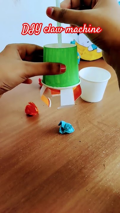 DIY paper cup claw machine #artshort #diy #shortviral #craft #craftideas #shorts - YouTube