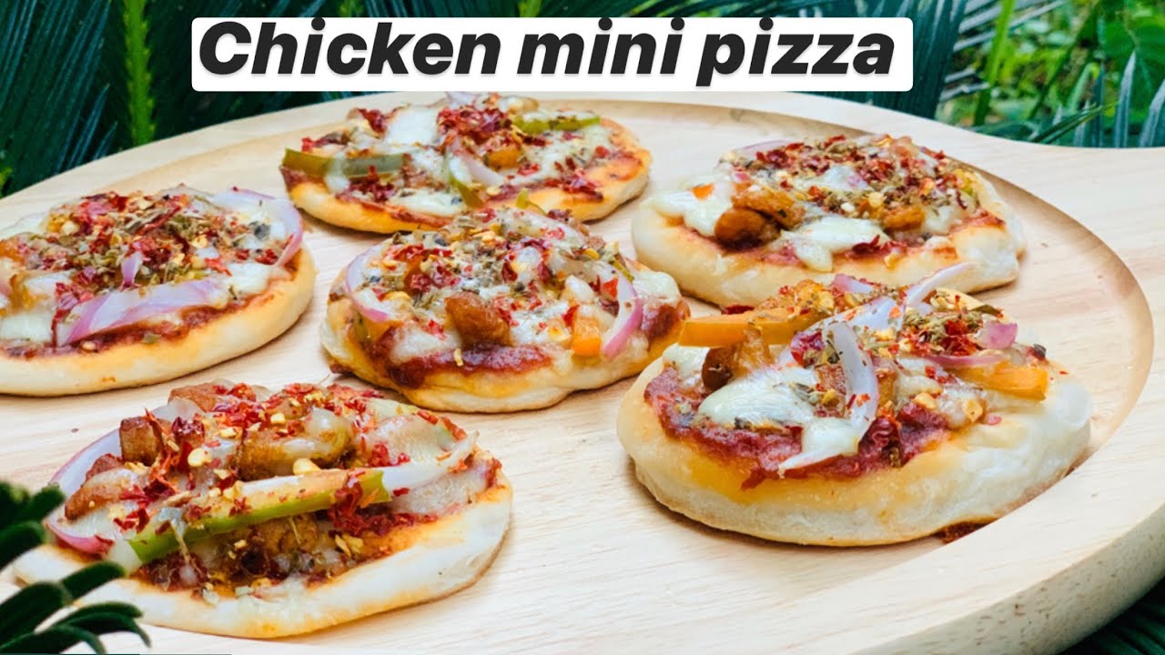 Mini Chicken Pizza||cheese mini pizza without oven||homemade pizza ...