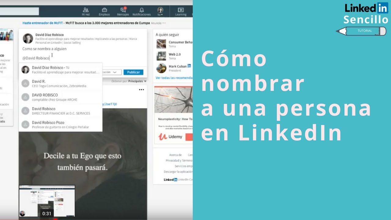 Cómo nombrar a las personas en LinkedIn - LinkedIn Sencillo - YouTube