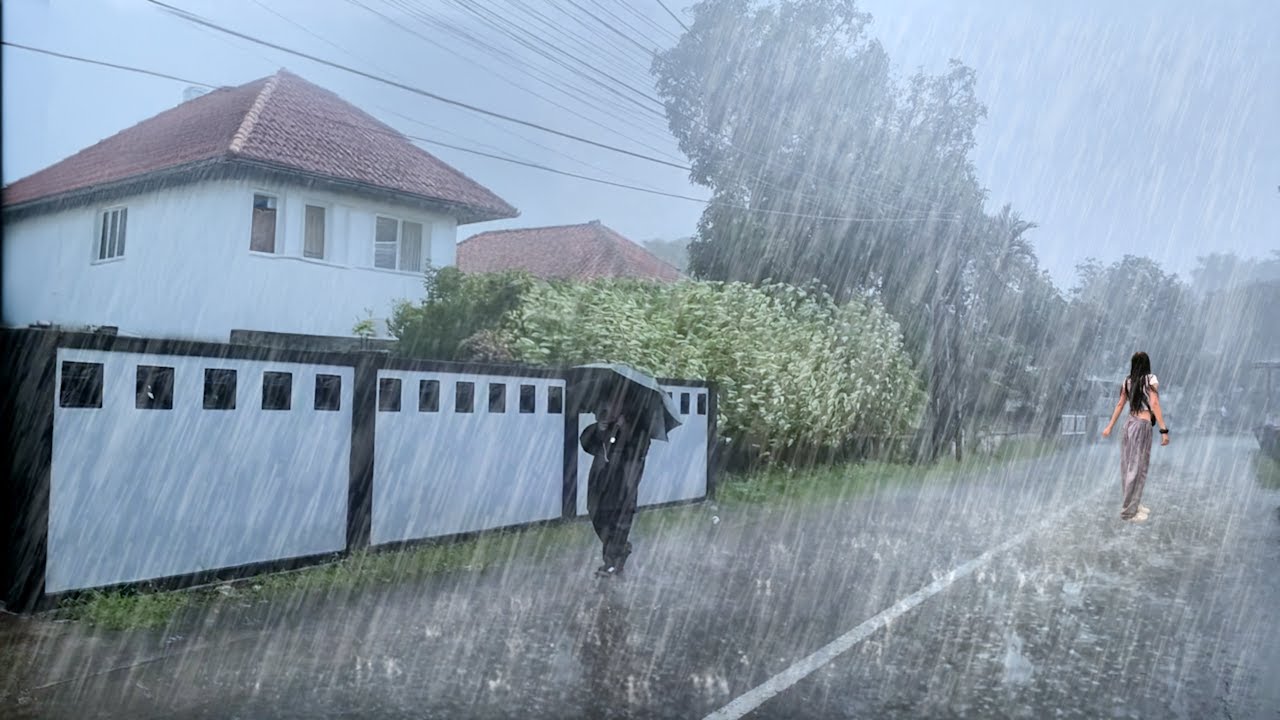 Very Big Rain Super Strong Winds At Quiet Village|| Hura Rain Village ...