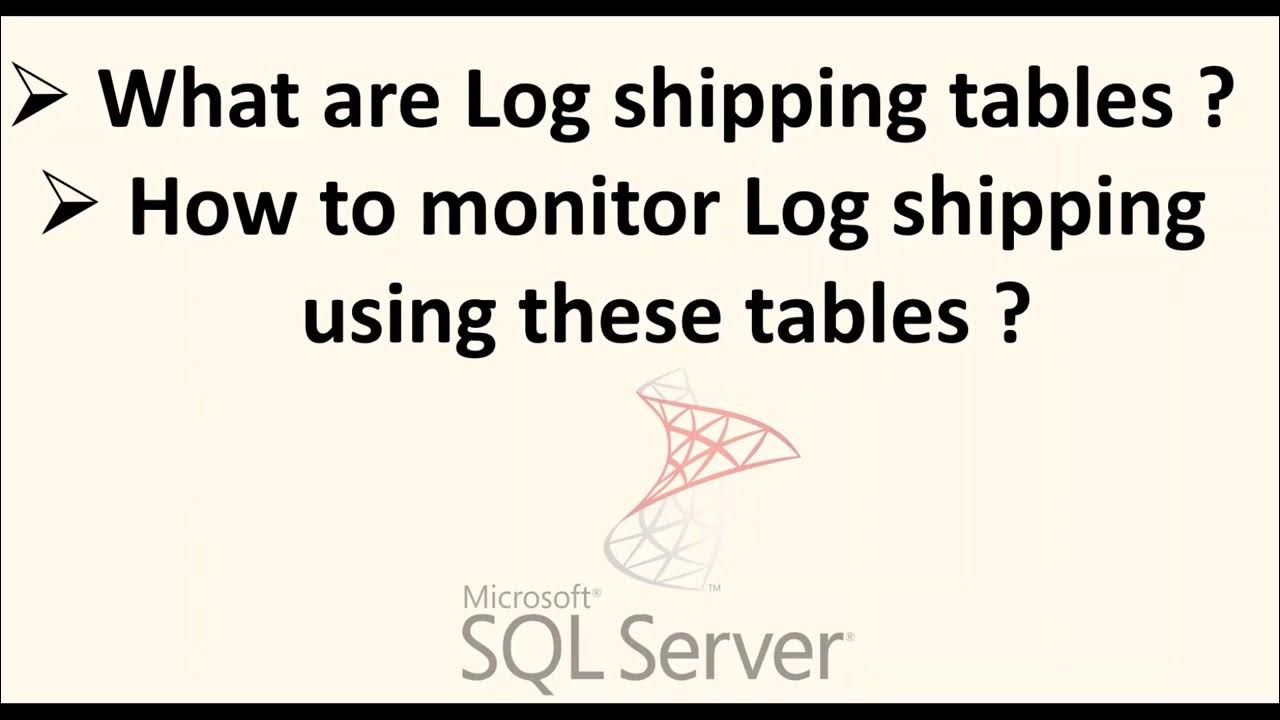 Log Shipping Tables | Monitor Log shipping using MSDB tables | SQL interview questions | Ms SQL ...
