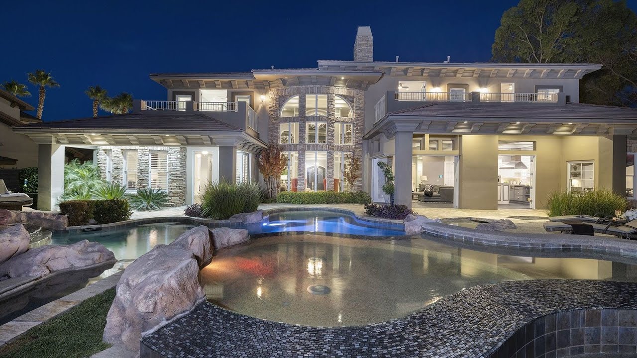 This $4.45M Smart Resort Custom Home in Henderson offers chic features ...
