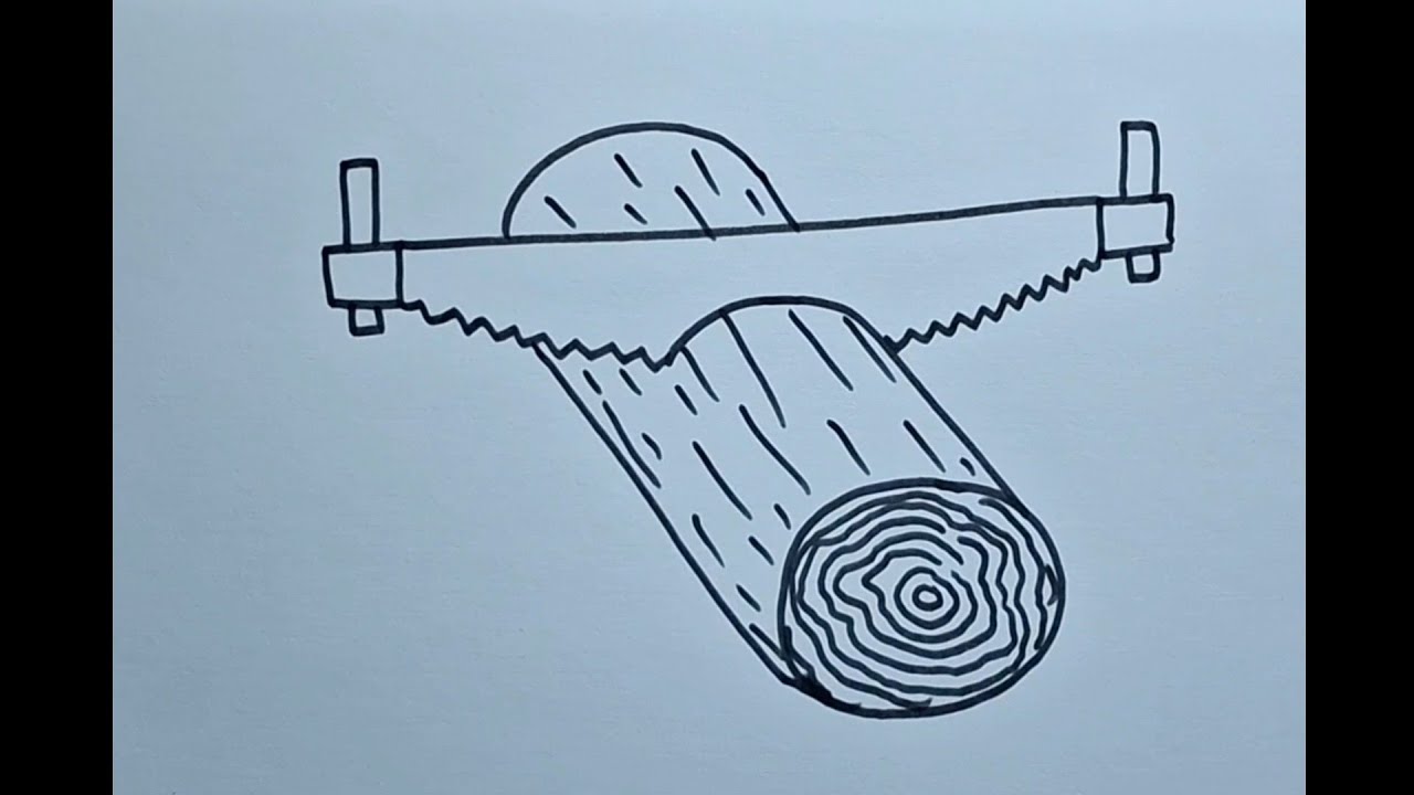 Saw drawing, crosscut saw drawing, easy and slow drawing, plastic ...