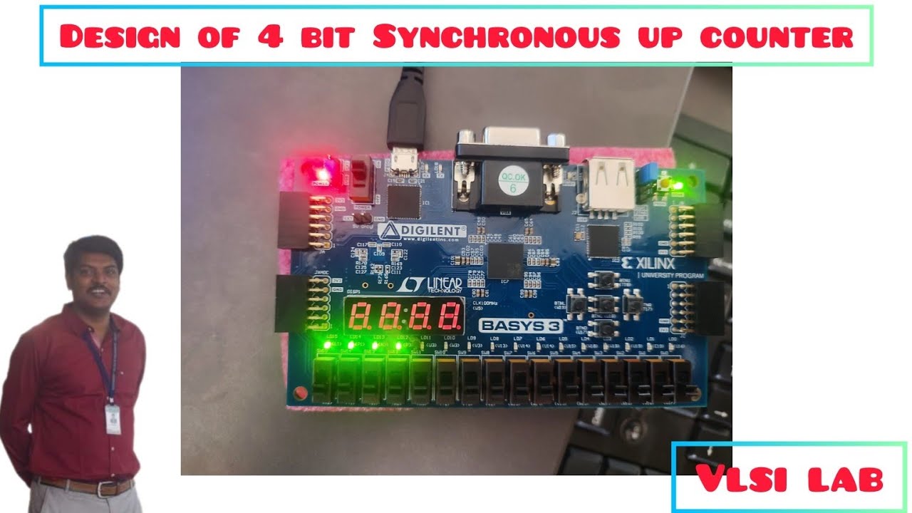 Design A 4 Bit Synchronous Up Counter Using Verilog Program And 4241