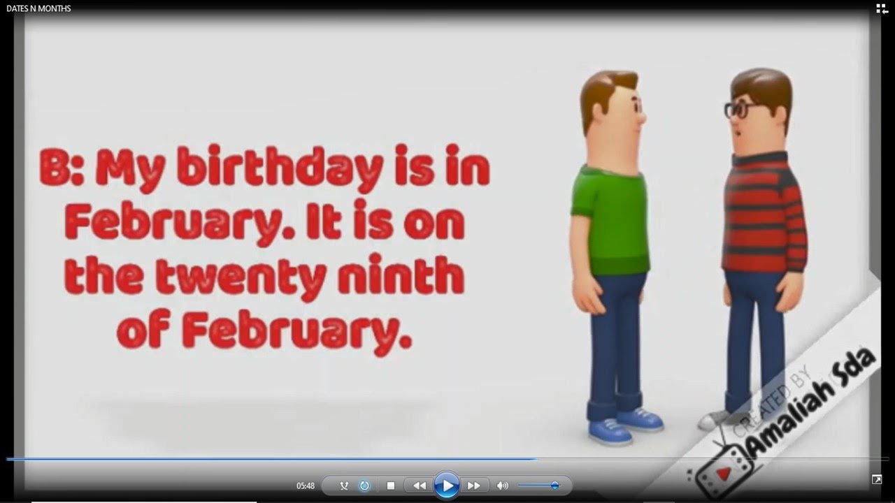 TELLING DATES AND MONTHS/ ENGLISH LEARNING VIDEO - YouTube