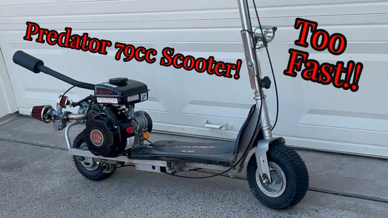 Predator 79cc Swap in This DIY Motorized Scooter Build Part 2 - YouTube