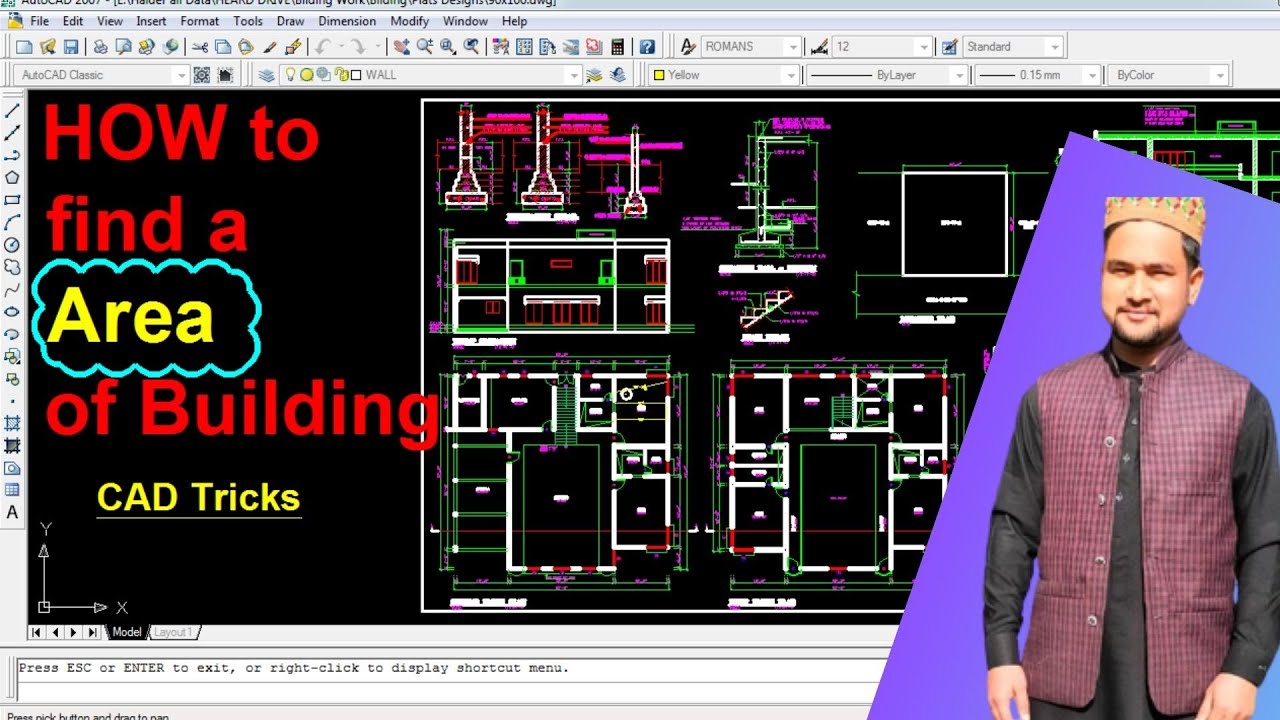 How to find a Area in Autocad | Autocad ke madad say area find karnay ...