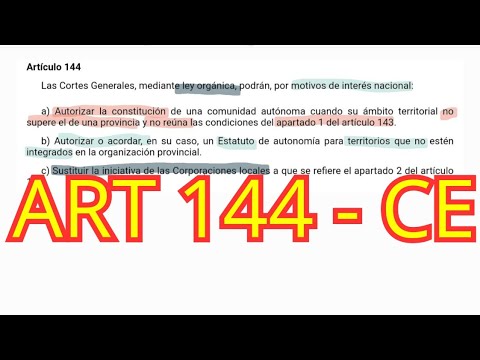 ARTÍCULO 144 - Constitución Española - Constitución Comunidades ...
