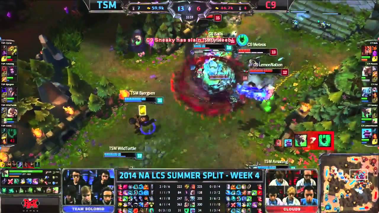 C9 Balls dragon decent denied by TSM Gleeb - TSM vs C9 - NA LCS Summer ...