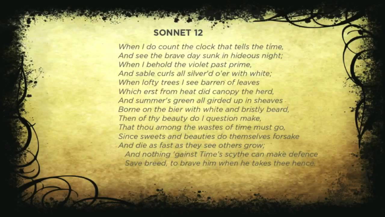 Sonnet 12 When I Do Count The Clock That Tells The Time YouTube Sonnet 12 When I Do Count The Clock That Tells The Time YouTube
