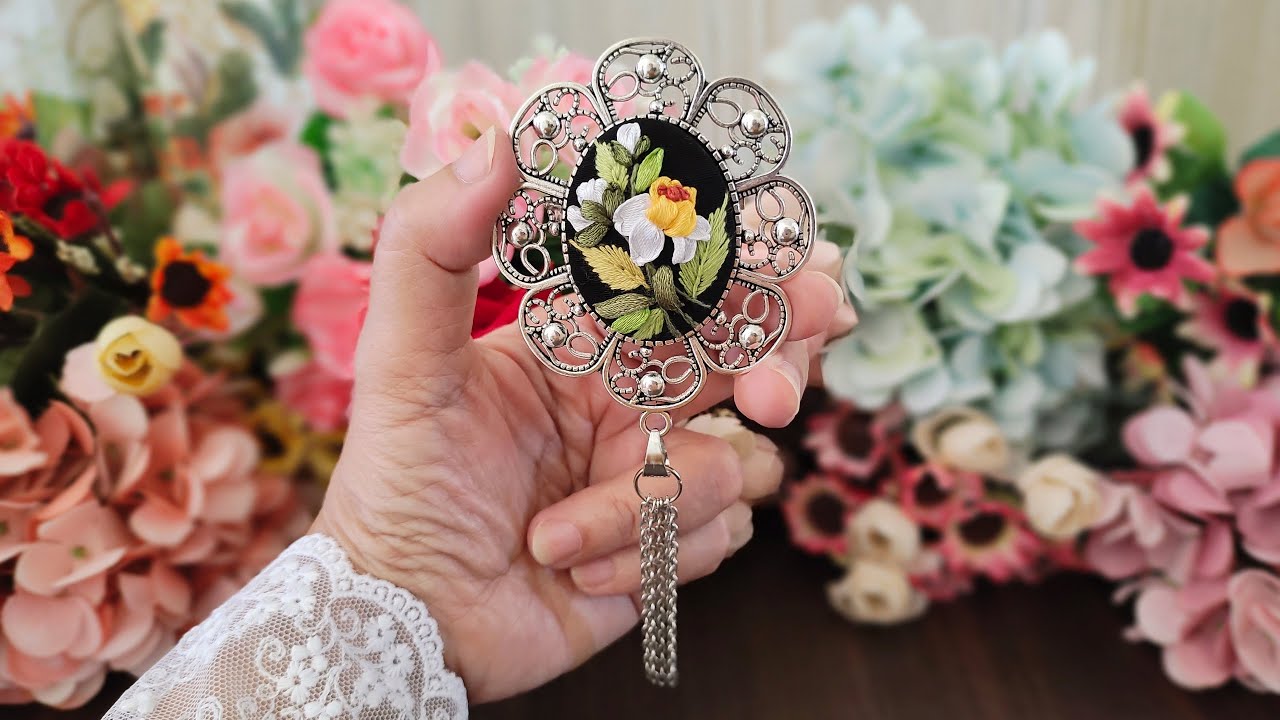 3D Floral Embroidery Brooch - DIY Brooch - Vintage Daffodil Brooch ...