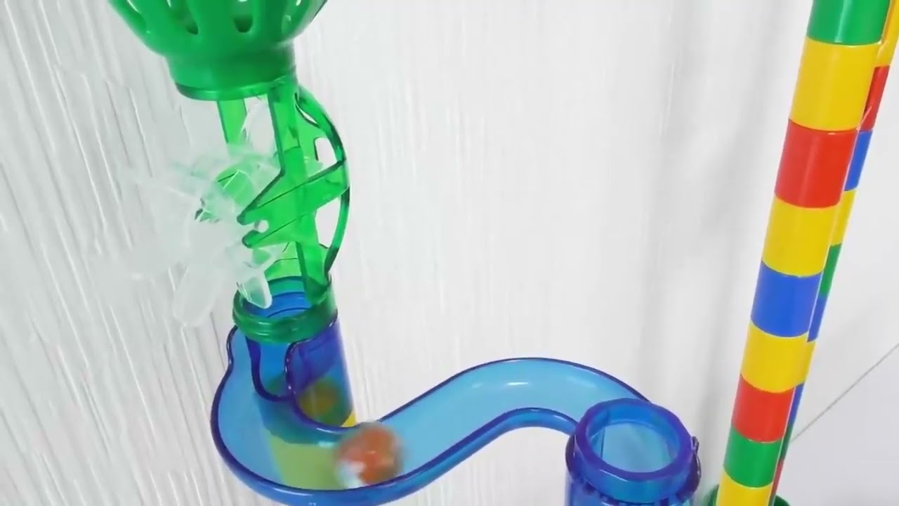 Marble Run Race ASMR Cuboro Wooden Block Course - YouTube