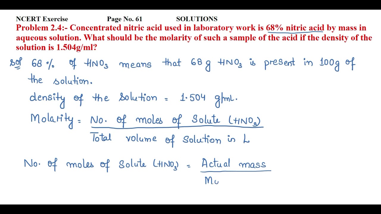 Concentrated Nitric Acid Used In Laboratory Work Is 68 Nitric Acid By Concentrated Nitric Acid Used In Laboratory Work Is 68 Nitric Acid By