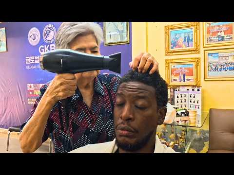 ASMR: I Think I Found the Oldest & Kindest Lady Barber in Thailand | Hair Wash & Scalp Massage 🇹🇭