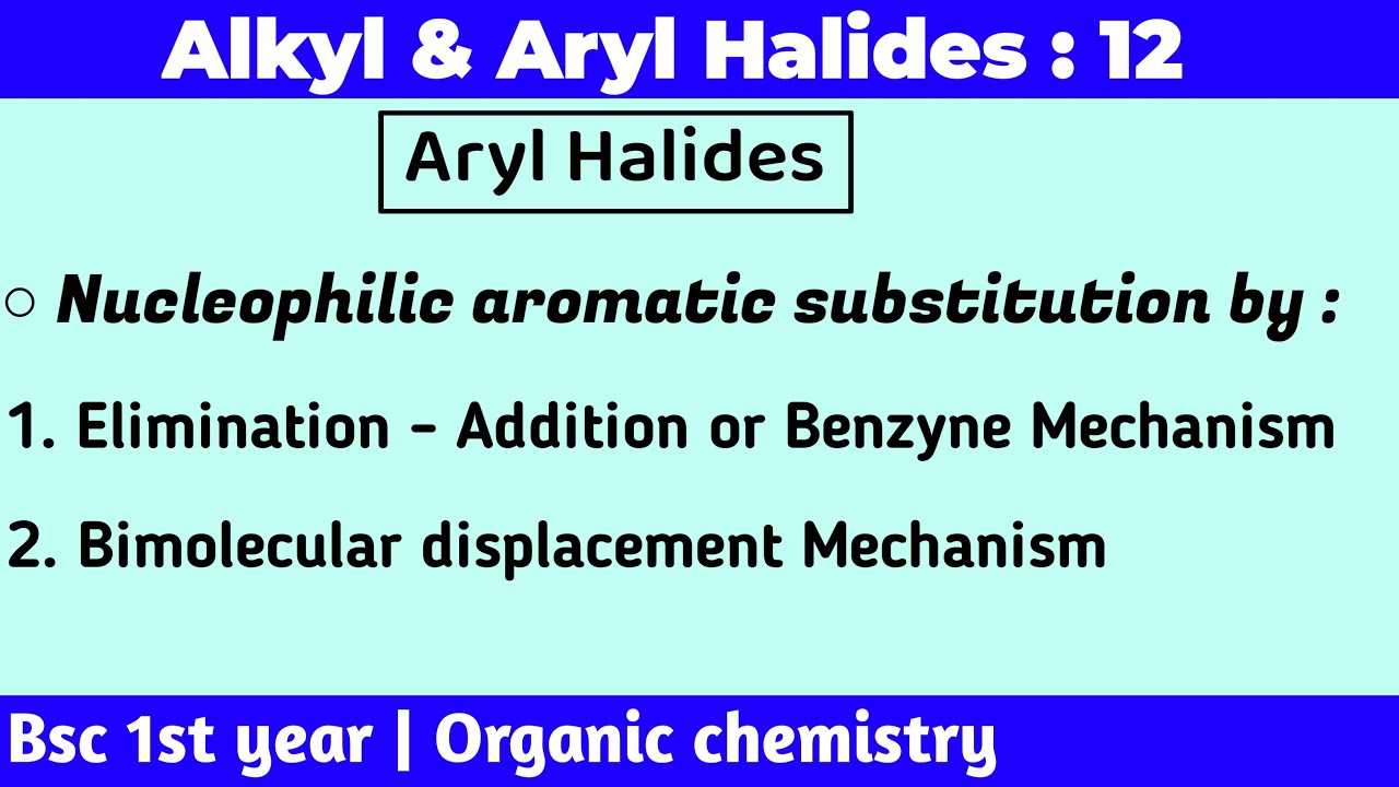 Nucleophilic aromatic substitution mechanism | Alkyl and aryl halides ...