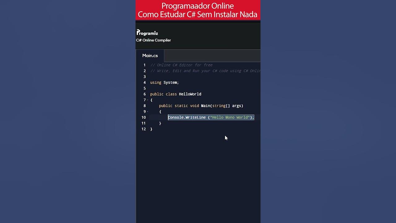 Como estudar C# sem instalar nada em sua maquina? πΎπ΅π© #coding # ... Como estudar C# sem instalar nada em sua maquina? πΎπ΅π© #coding # ...