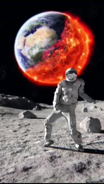 Astronaut Dancing in Space as Earth Burns! 🔥🌍 A Shocking 😮Vision of the ...