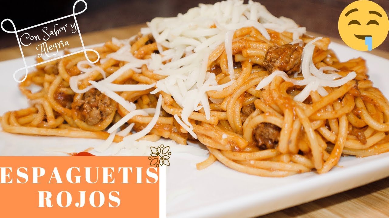 ESPAGUETIS ROJOS | ESPAGUETIS EN OLLA DE PRESION | RECETA FACIL Y ...