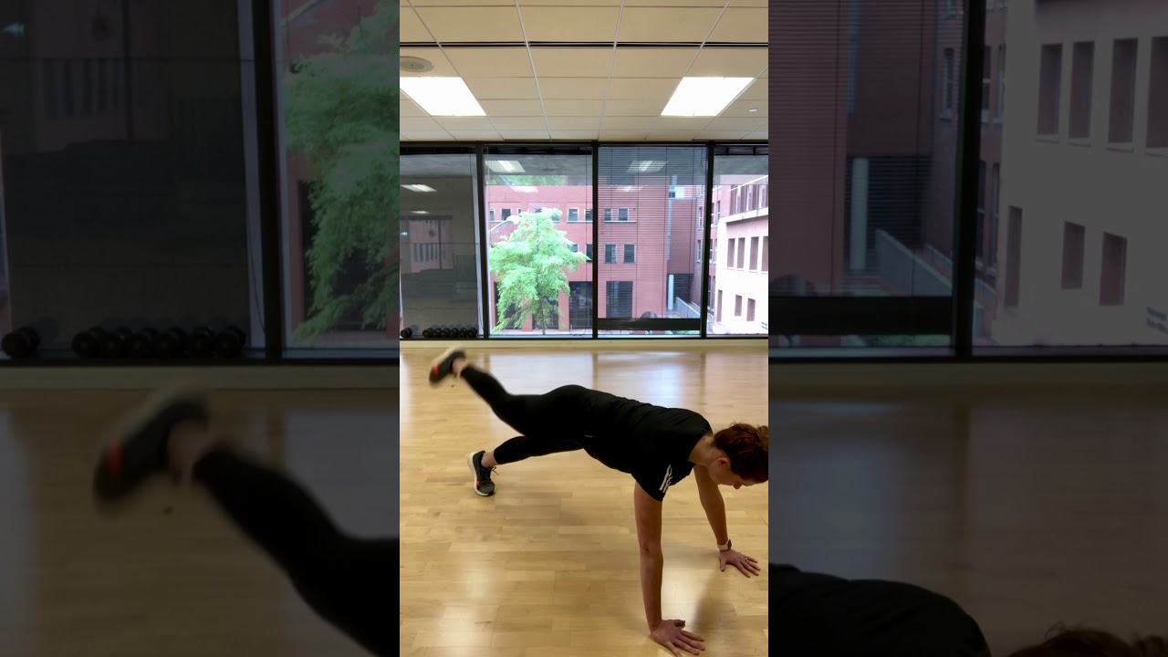 Alternating single leg push ups - YouTube