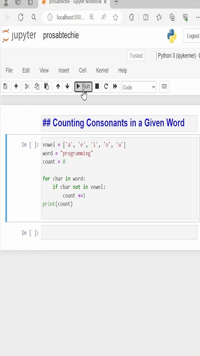 How To Count Consonants In A Given Word Or String In Python Coding Python Interview Youtube