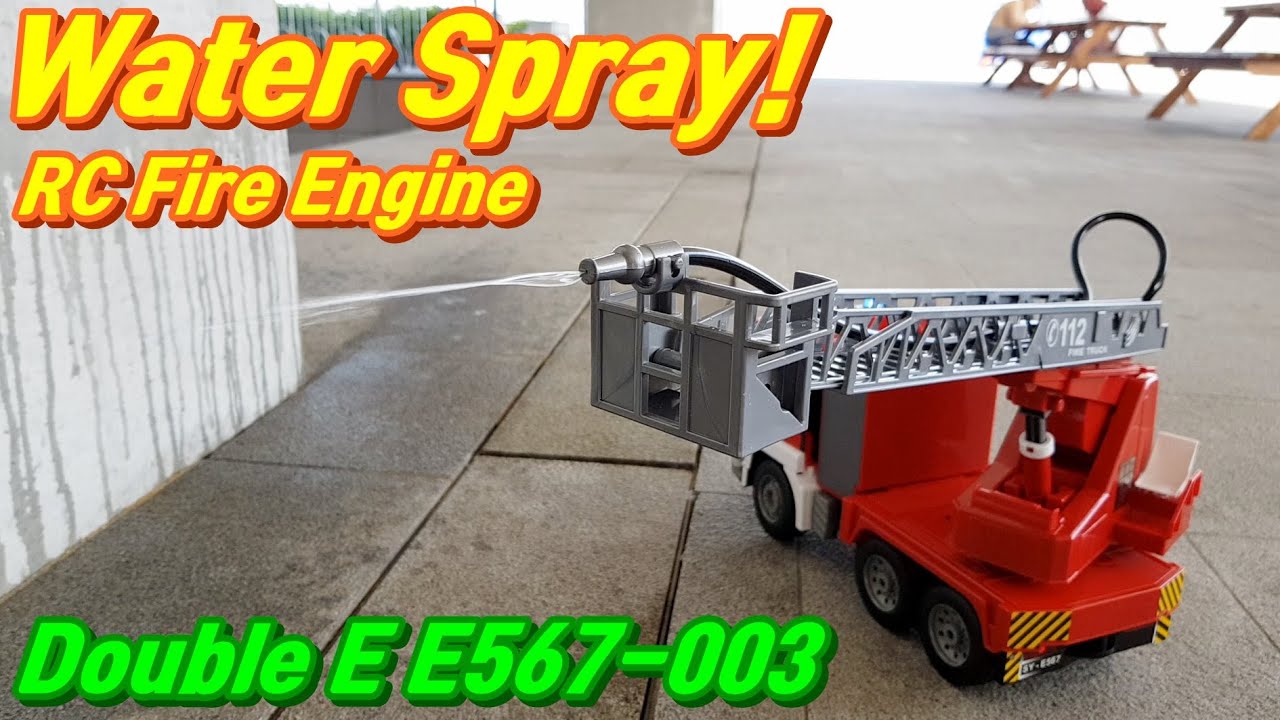 물이 발사되는 RC 소방차 Water spray! RC fire engine, Double E E567-003 - YouTube