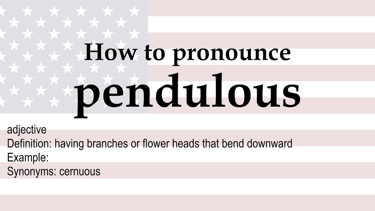 How to pronounce 'pendulous' + meaning - YouTube