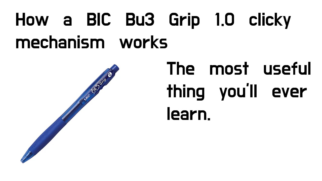 How does the BIC Bu3 Grip 1.0 pen clicky system work? - YouTube