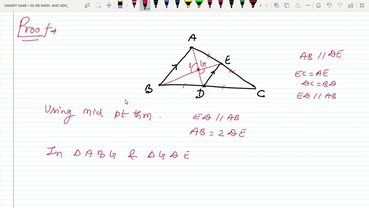 IMPORTANT PROOF(CENTROID DIVIDES MEDIANS IN THE RATIO 2:1) - YouTube