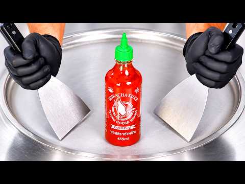 ASMR | Ice Cream Rolls - Sriracha Sauce Flavor