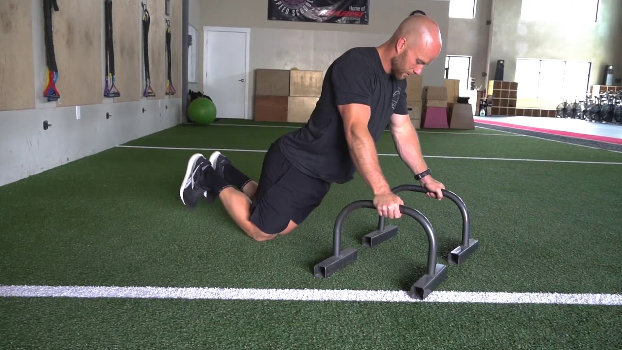 Kneeling parallette push-ups - YouTube
