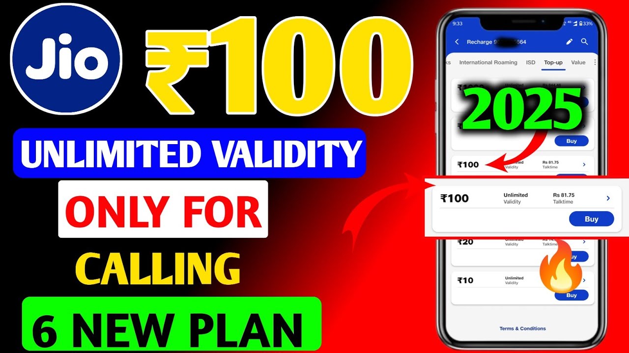 Jio Only Calling Plan 2025 | Jio ₹100 Plan UnlimitedValidity | Jio ...