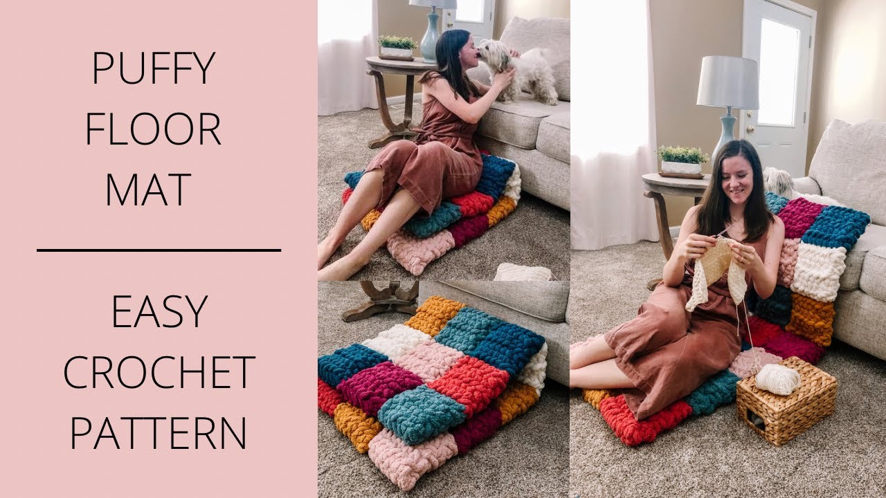 Puffy Floor Mat - EASY, QUICK Crochet Pattern - Sass & Stitch - YouTube