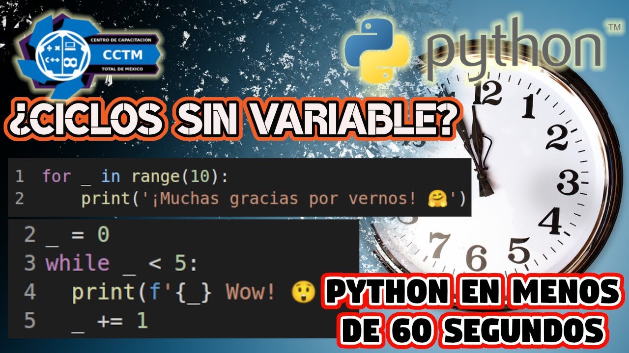 ¿Ciclos sin variables o contadores? | Guión bajo _ |⏰Python en menos de 60 segundos | Shorts ...