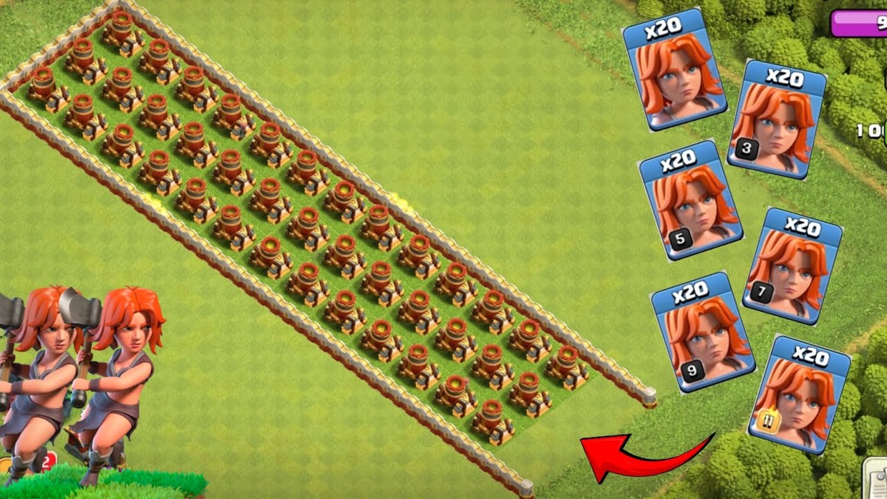 Max mortar base formation vs add level Valkyrie troops attack ...