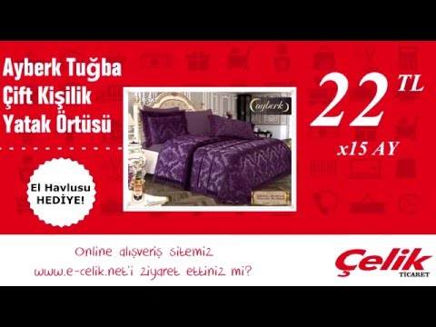 Çelik Ticaret-Ayberk Tuğba Çift Kişilik Yatak Örtüsü (El Havlusu Hediye)