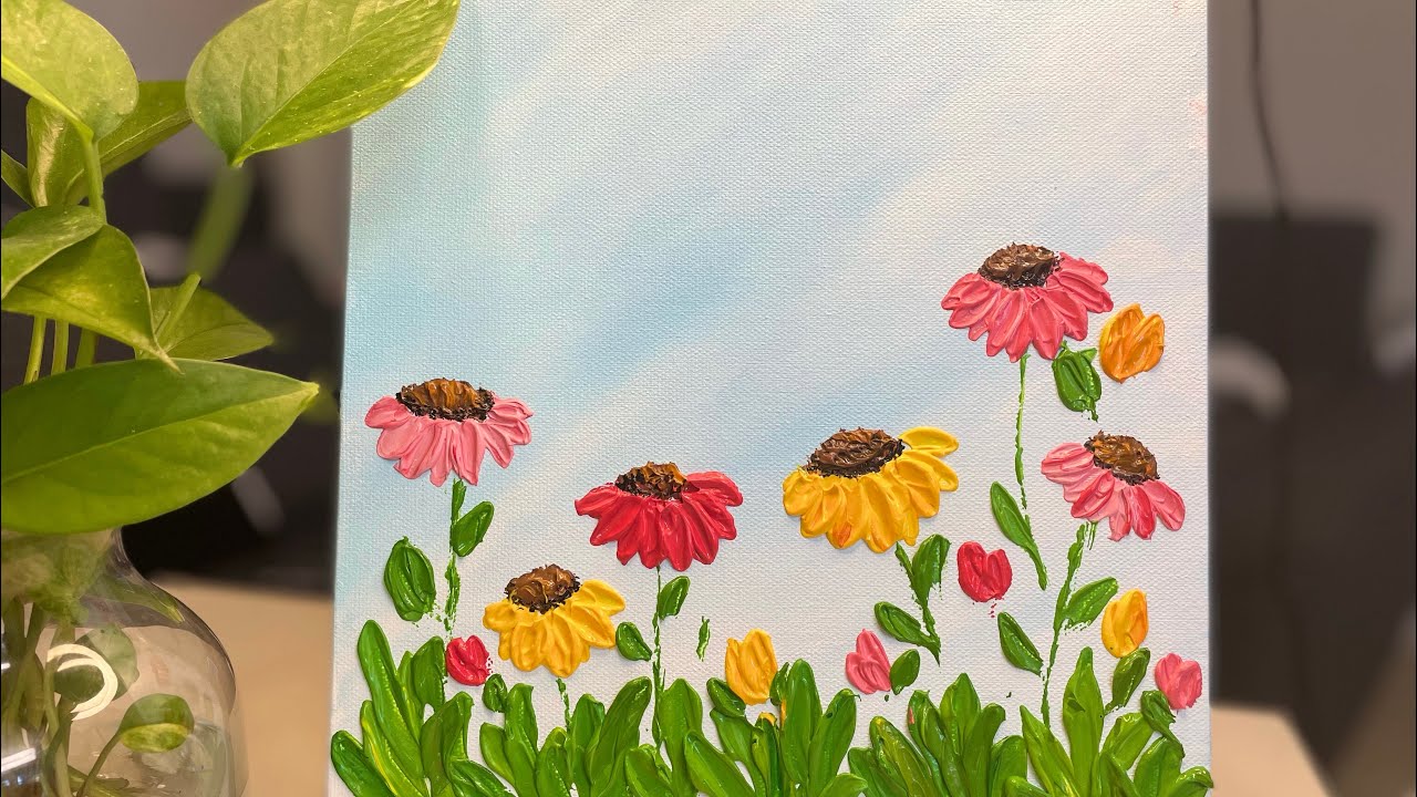 Simple Floral Impasto Painting || Impasto Tutorial For Beginners ...