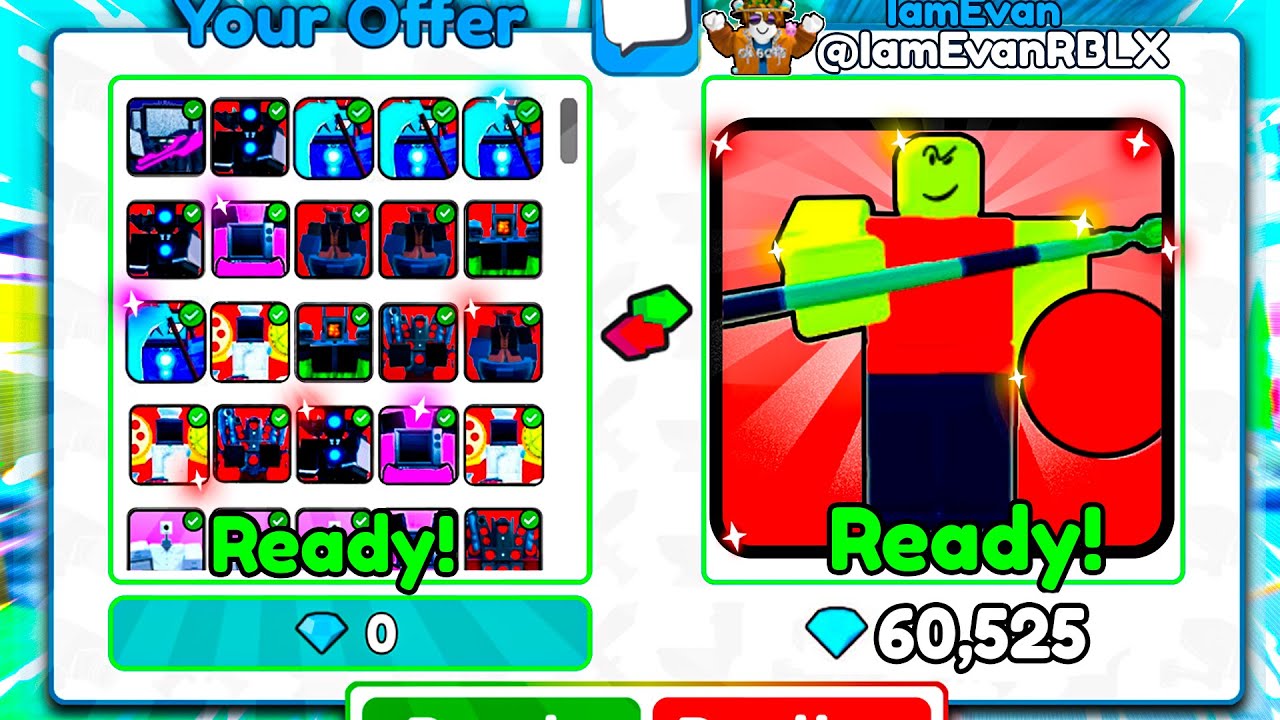 TRADING BLADE BALLER WITH IAMEVAN IN TOILET TOWER DEFENSE | ROBLOX ...