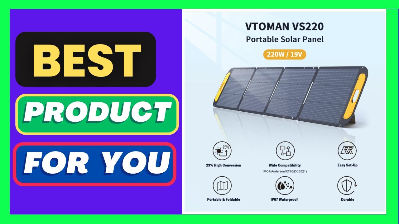 VTOMAN VS220 Rigid Foldable Solar Panel High Efficience Travel - YouTube