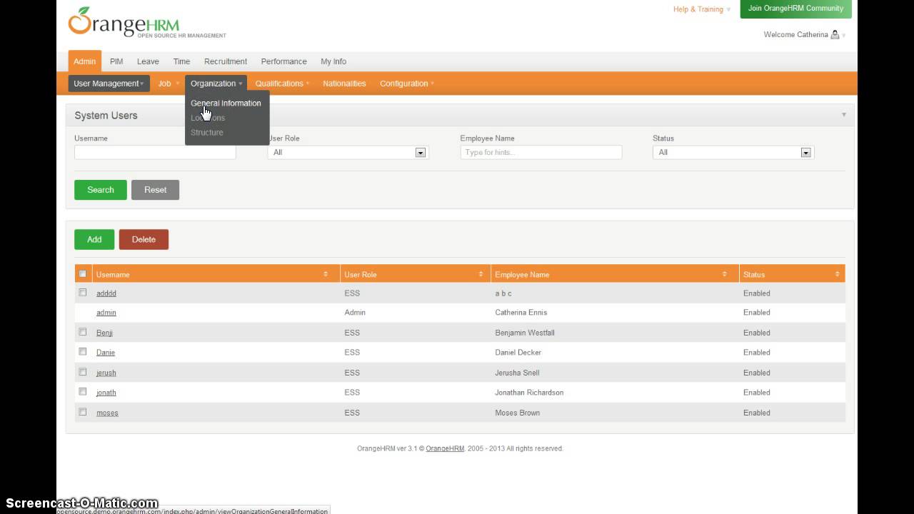 OrangeHRM 3.1 Quick Tutorial - YouTube