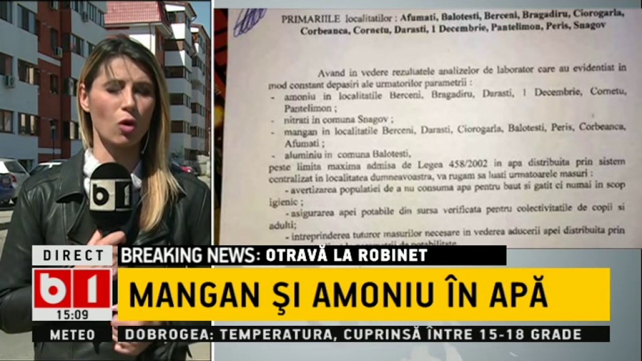 STIRI B1 TV - APA INFESTATA IN ILFOV - YouTube
