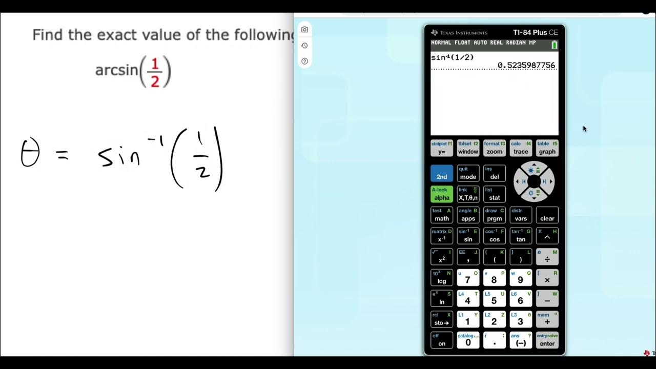 Getting an Exact Value of an Inverse Trig Function Using a Calculator ...