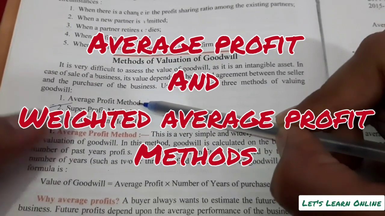  Day 18 Average Profit Method And Weighted Average Profit Method YouTube
